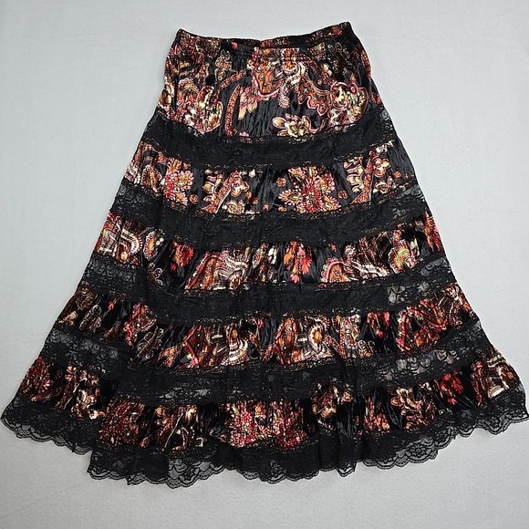 Skirts | Fairy Renaissance Velvet Ml Boho Long Skirt Gypsy Vintage ...